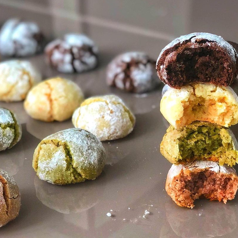 Tricolor raspberry & matcha cookies